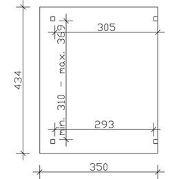 Skan Holz Terrassenüberdachung Sanremo Terrassendach, 434x350 cm, Weiß