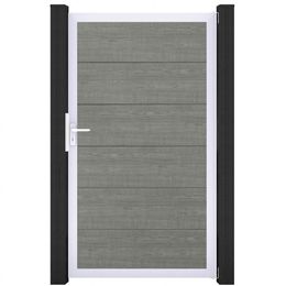 GroJa Einzeltor BasicLine PVC-Steckzaun Grey Ash Cut , Silber EV1
