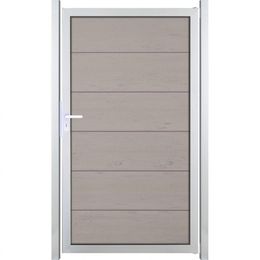 GroJa Einzeltor Viento Sichtschutzzaun Bi-Color Sand , Silber EV1