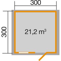 Weka Gartenhaus Premium 28 FT naturbelassen Gartenhütte, 300x300 cm