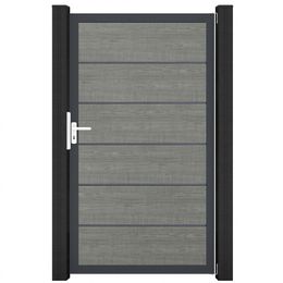 GroJa Einzeltor BasicLine Premium PVC-Steckzaun Grey Ash Cut , Anthrazit DB 703