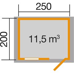 Weka Gartenhaus Premium 28 FT naturbelassen Gartenh&uuml;tte, 250x200 cm