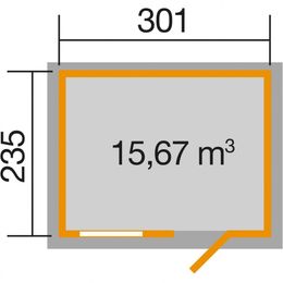 Weka Gartenhaus 123 schwedenrot Gartenhütte, 300x235 cm
