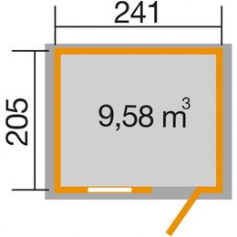Weka Gartenhaus 123 schwedenrot Gartenh&uuml;tte, 240x205 cm