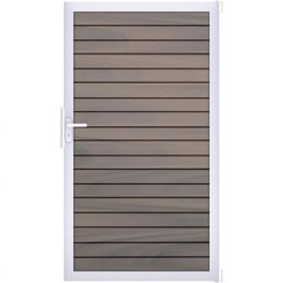 GroJa Einzeltor Solid Rhombus BPC-Steckzaun Bi-color co-extrudiert, Silber EV1