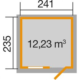 Weka Gartenhaus 123 naturbelassen Gartenhütte, 240x235 cm