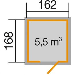 Weka Schwedenhaus naturbelassen, 162x168 cm