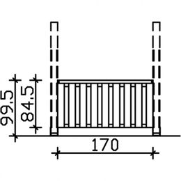 Skan Holz Br&uuml;stungsgel&auml;nder Douglasie Naturbelassen, 170x84 cm