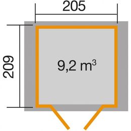 Weka Ger&auml;tehaus 224 anthrazit Ger&auml;teschuppen, 205x209 cm