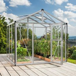 Vitavia Gew&auml;chshaus Zeus Tomatenhaus Silber Kombiverglasung, 242x258x250 cm (LxBxH)