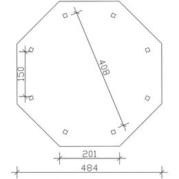 Skan Holz Pavillon Nice Eiche Hell Holzpavillon, 484x484 cm