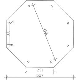 Skan Holz Pavillon Nice Eiche Hell Holzpavillon, 557x557 cm