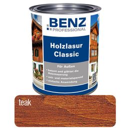 BENZ PROFESSIONAL Holzlasur Classic Holzschutzmittel, 0,75 l, Teak