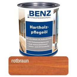 BENZ PROFESSIONAL Hartholzpflegeöl Holzschutzmittel, 2,5 l, Rotbraun