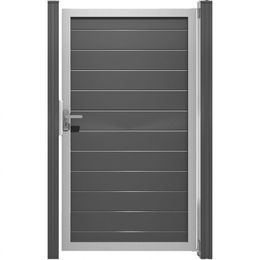 GroJa Einzeltor Lumino Aluminium Steckzaun Anthrazit , Silber EV1