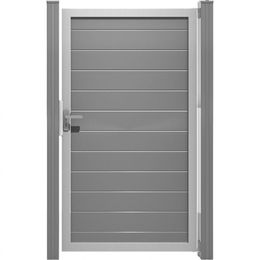 GroJa Einzeltor Lumino Aluminium Steckzaun Silbergrau , Silber EV1