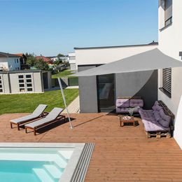 Windhager Sonnensegel CAPRI grau Sonnenschutz, 4x4x4 m, Dreieck