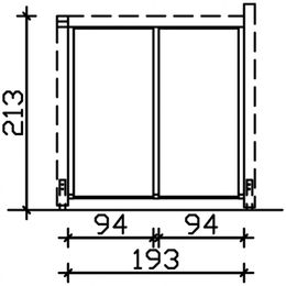 Skan Holz Seitenwand Polycarbonat Freistehend Naturbelassen, 193x200 cm