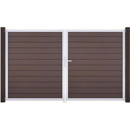 GroJa Doppeltor Solid Steckzaun Terra, DIN Rechts, Silber EV1