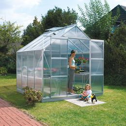 Vitavia Gew&auml;chshaus Mars Tomatenhaus Silber, 4 mm, 258x257x232 cm (LxBxH),HKP (Hohlkammerplatten)