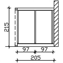 Skan Holz Seitenwand Polycarbonat Wandanbau Naturbelassen, 205x200 cm