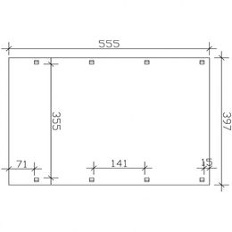 Skan Holz Carport Caravan Friesland Impr&auml;gniert Unterstand, 397x555 cm