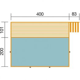 Weka Massivholzpool 595 Swimmingpool inkl. Folie blau, 400x301 cm