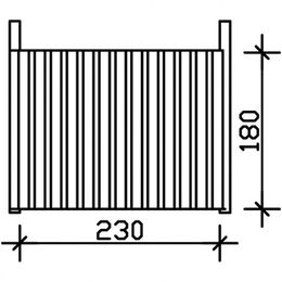 Skan Holz Seitenwand Leimholz ohne T&uuml;r Naturbelassen f&uuml;r Carports, 230x180 cm