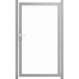 GroJa Einzeltor Ambiente Glas-Sichtschutz Klarglas , Silber EV1