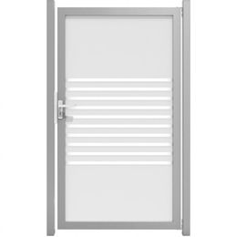 GroJa Einzeltor Ambiente Glas-Sichtschutz Streifen , DIN Links, Silber EV1