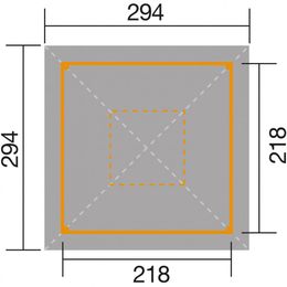 Weka Holzpavillon "Gartenoase" 651 mit Dachaufsatz, 218x218 cm