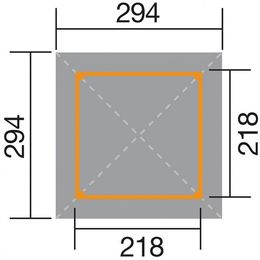 Weka Gartenlaube "Gartenoase" 651 Pavillon Holzpavillon, 218x218 cm
