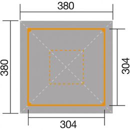 Weka Gartenlaube "Gartenoase" 651 Pavillon Holzpavillon, 304x304 cm