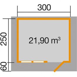 Weka Gartenhaus 139A naturbelassen Gartenh&uuml;tte, 300x250 cm
