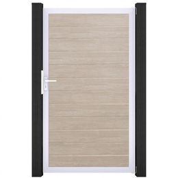 GroJa Einzeltor BasicLine schmal PVC-Steckzaun Sheffield Oak , Silber EV1