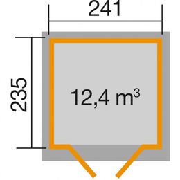Weka Gerätehaus 122 naturbelassen Geräteschuppen, 240x235 cm