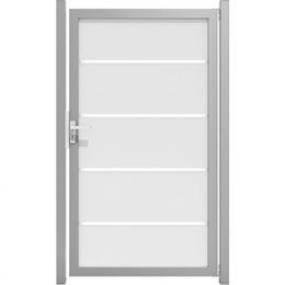 GroJa Einzeltor Ambiente Glas-Sichtschutz Blockstreifen , DIN Links, Silber EV1