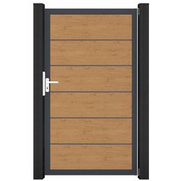 GroJa Einzeltor BasicLine Premium PVC-Steckzaun Asteiche Natur , Anthrazit DB 703