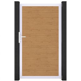 GroJa Einzeltor BasicLine schmal PVC-Steckzaun Asteiche Natur , Silber EV1