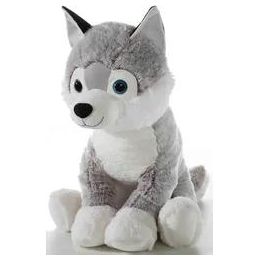 Kuscheltier Heunec "Husky XL" Plüschfiguren grau (grau, weiß) Kinder sitzend