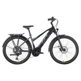 E-Bike Husqvarna E-BICYCLES "E-Trekkingbike Pather 2 Damen" E-Bikes Gr. 45cm, 27,5 Zoll (69,85cm), schwarz (black / grey matt) Pedelec, Elektrofahrrad für Damen