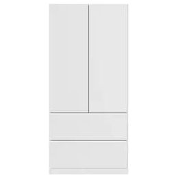 Drehtürenschrank Rauch "Kleiderschrank Schrank Garderobe Wäscheschrank COSTA in 3 Breiten" Schränke Gr. B/H/T: 90cm x 197cm x 54cm, 2 St., weiß (alpinweiß) viel Platz, grifflose Front und Push-to-Open Funktion MADE IN GERMANY