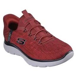 Slip-On Sneaker Skechers "SUMMITS-KEY PACE" Gr. 47,5, rot (rot-schwarz) Herren Schuhe Slipper, Freizeitschuh, Halbschuh in veganer Verarbeitung