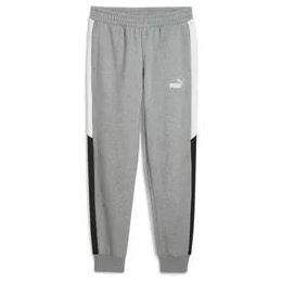 Trainingshose Puma "POWER COLORBLOCK SWEATPANTS FL CL" Gr. XXL, N-Gr, grau (medium gray heather) Herren Hosen