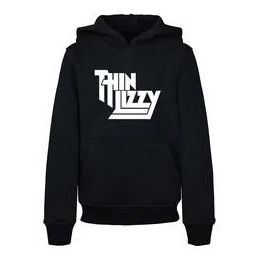 Mendler Kapuzensweatshirt MERCHCODE "Merchcode Herren Kids Thin Lizzy - Classic Logo Basic Hoody" Gr. 134/140, schwarz Jungen Sweatshirts