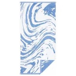 Badetuch Egeria "Marble" Handtücher (Packung) Gr. B/L: 70cm x 140cm,, blau graphisches Muster, 100% Baumwolle