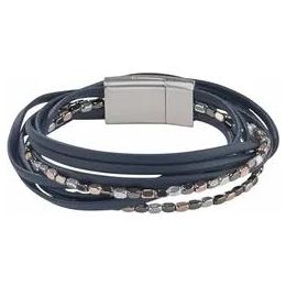 Wickelarmband Firetti "mehrreihig, mit Elementen aus Metall" Armbänder Gr. Materialmix-Polyurethan, rosegold (blau, roségoldfarben, metallfarben, gunfarben) Damen