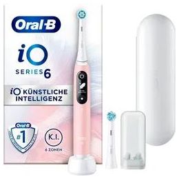 Elektrische Zahnbürste Oral-B "iO Series 6", pink (pink sand), Elektrozahnbürsten, Magnet-Technologie, Display & Reiseetui