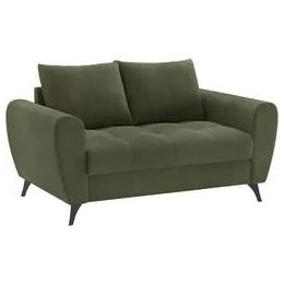 2-Sitzer Home Affaire "Blackburn II" Sofas Gr. B/H/T: 160 cm x 71 cm x 90 cm, Microfaser 1, grün (memphis 12 green) Mit Kaltschaumpolsterung bis 140 kg belastbar