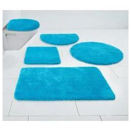 Badematte my home "Madrid" Badematten Gr. rund (Ø 80cm), Polyester, blau (aqua) weiche Haptik, Badteppich, Badematten auch als 3 teiliges Set & rund